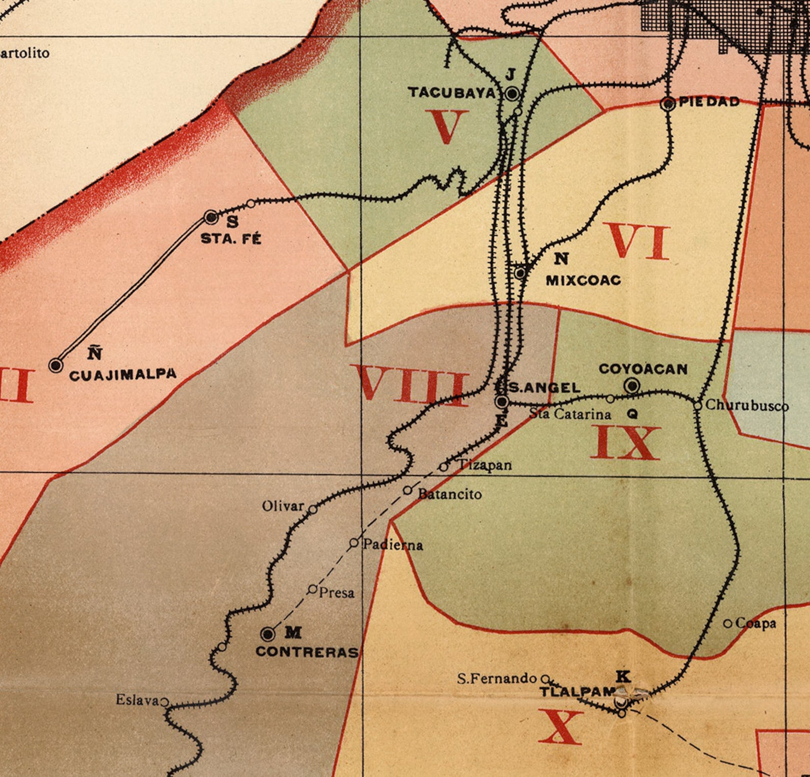 Map of Distrito Federal Mexico 1922. Vintage Restoration - Etsy