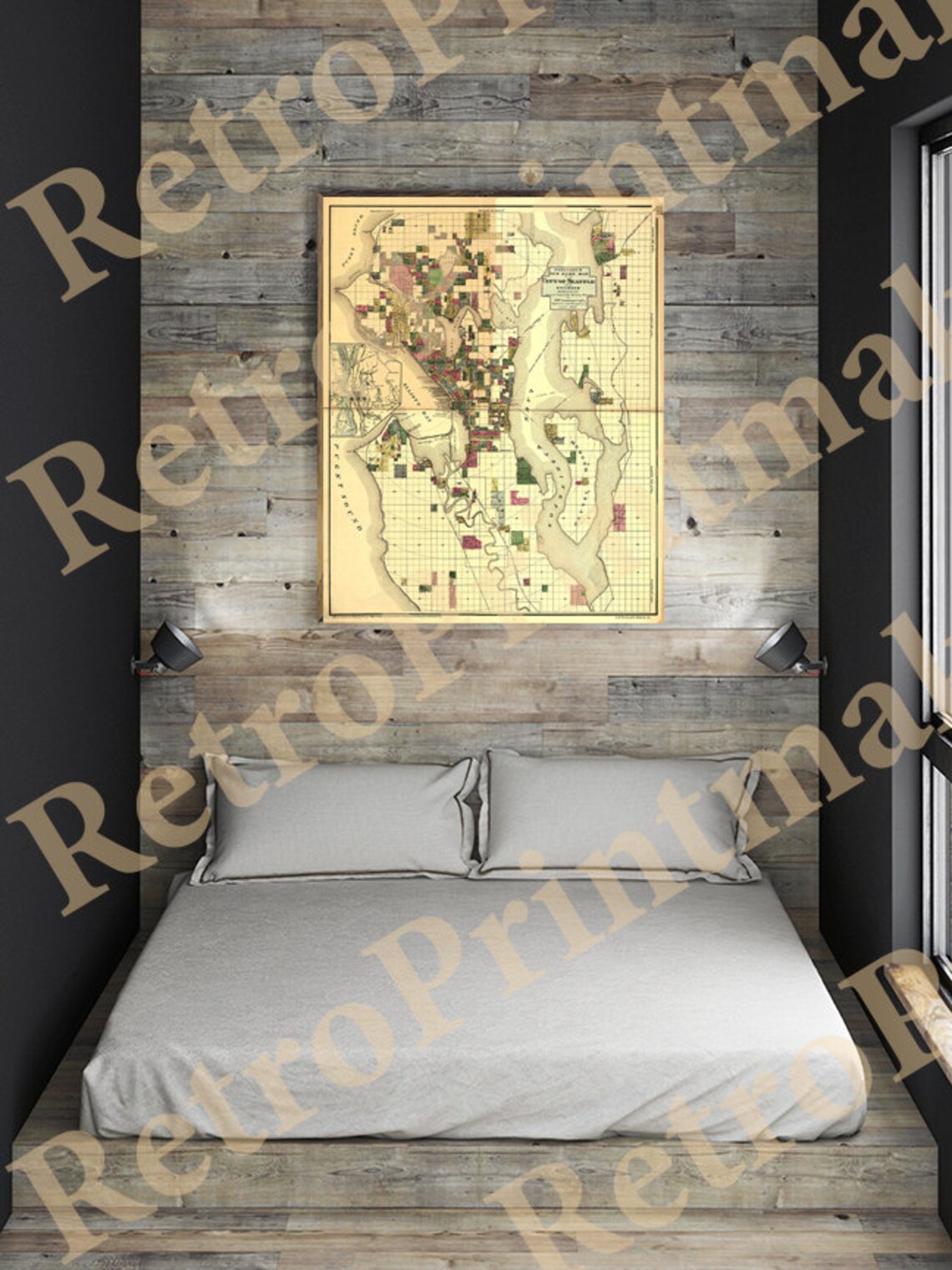 Guide Map of Seattle, Washington WA, 1890. Restoration Hardware Home ...