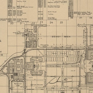 Map of US Naval Academy Annapolis, Maryland, 1924. Vintage Restoration ...