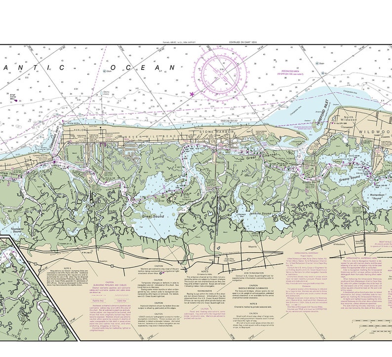 Nautical Charts of Little Egg Harbor to Cape May 12316. Great Bay ...