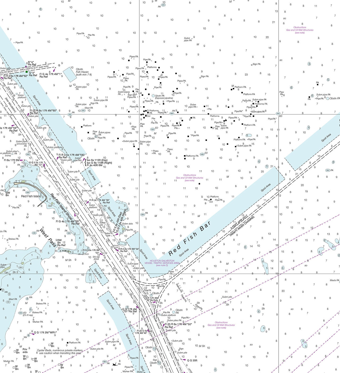 Upper Galveston Bay & Houston Ship Channel Map – NOAA Chart 11327 ...