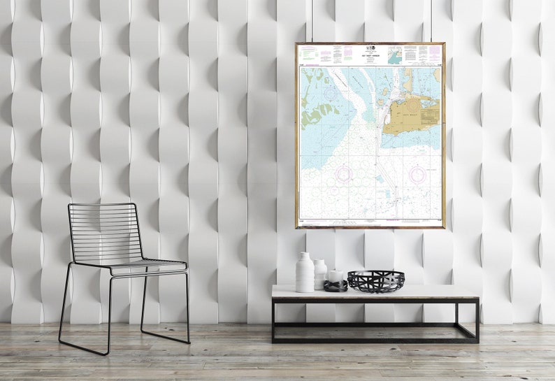 Key West Harbor Map – NOAA Nautical Chart 11447 Reproduction – Florida ...