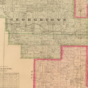 Map of Floyd County, Indiana. 1882. Vintage Restoration Hardware Home ...
