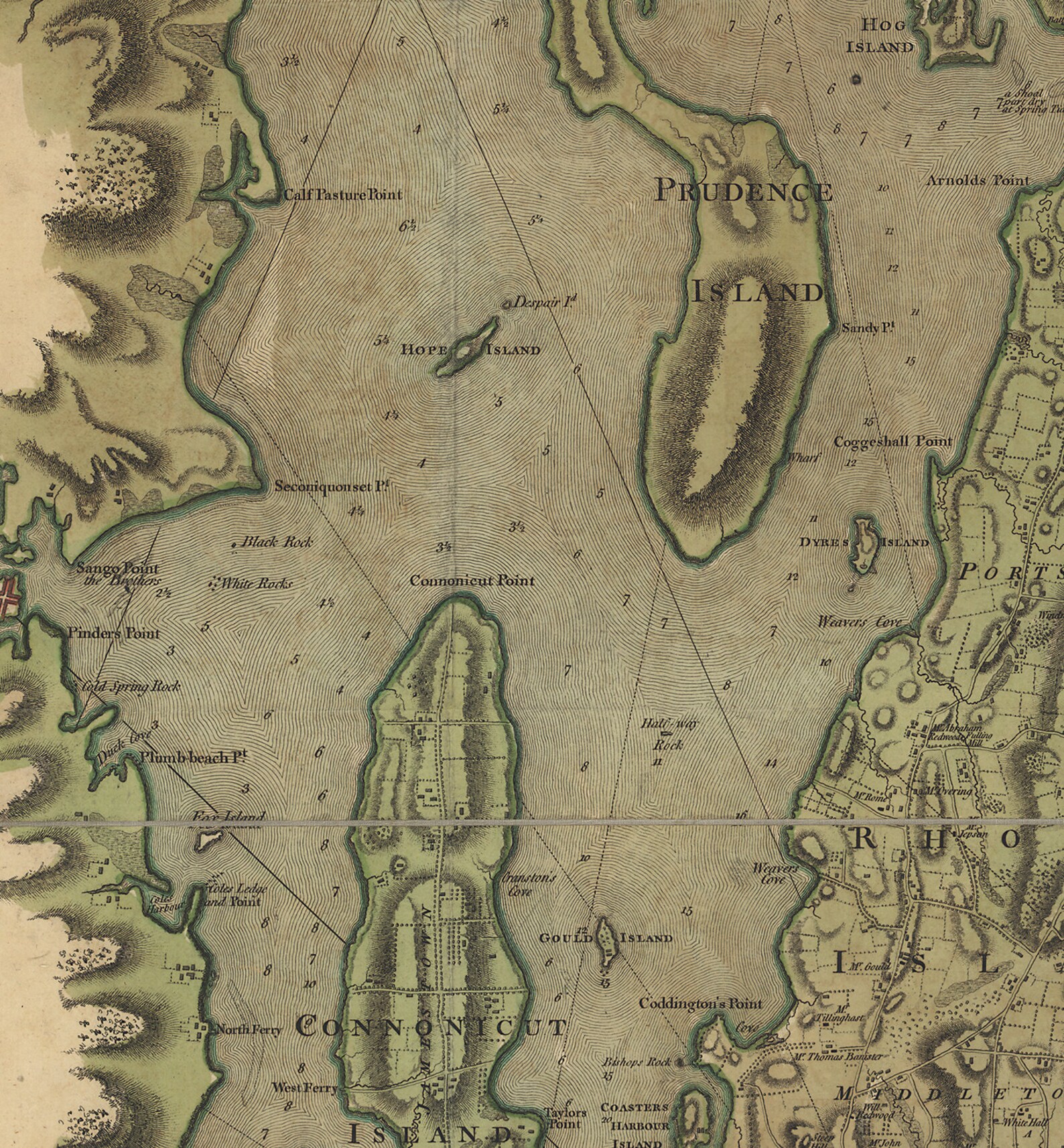 Topographical Charts of Narraganset Bay Rhode Island RI | Etsy