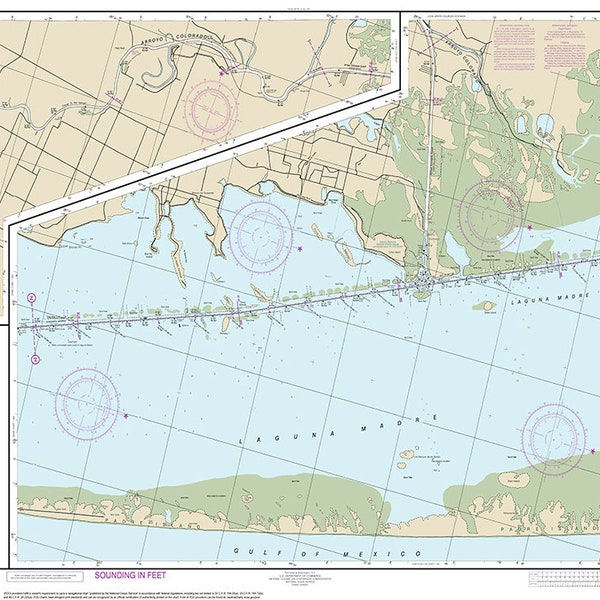 Nautical Map of Laguna Madre - Etsy