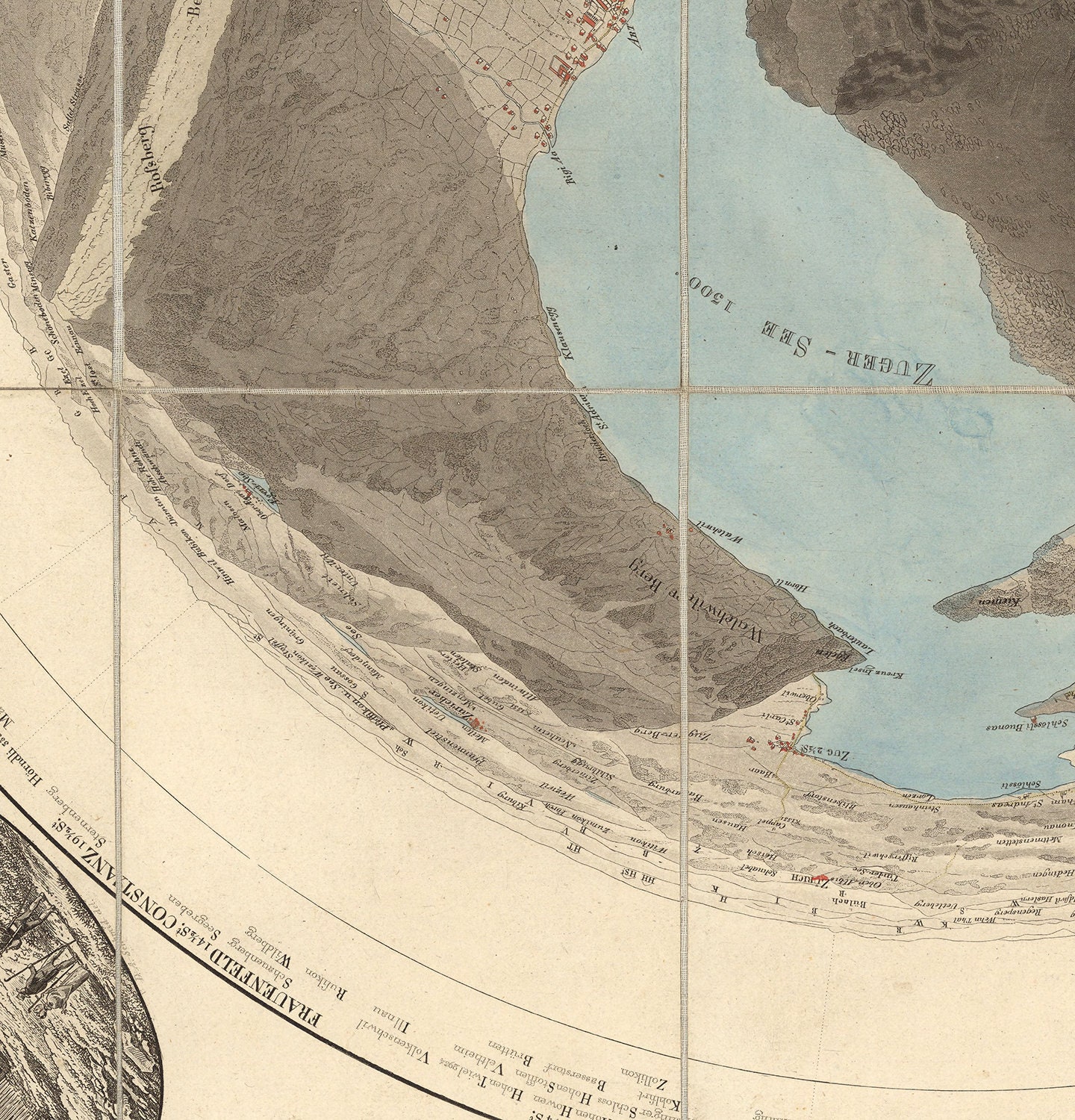 Map of Rigi Mountain Switzerland 1820. Vintage Home Deco Old - Etsy