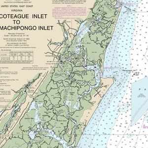 NOAA Nautical Charts of Chincoteague Inlet to Great Machipongo Inlet ...