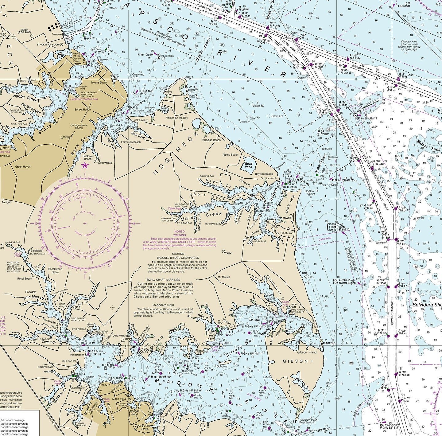Nautical Charts of Chesapeake Bay Approaches to Baltimore - Etsy UK