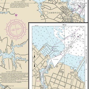 NOAA Nautical Charts of Chesapeake Bay Choptank River and Herring Bay ...