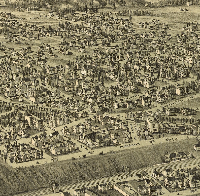 Map of Rochester Beaver Co. Pennsylvania. 1900. Restoration - Etsy