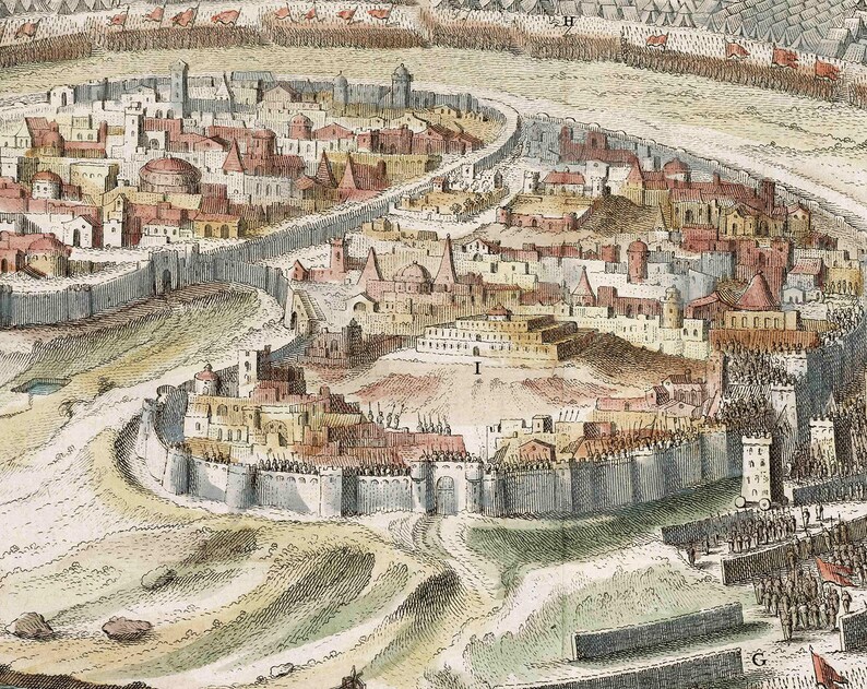 Map of Jerusalem the Ancient City Shows Jerusalem During the | Etsy