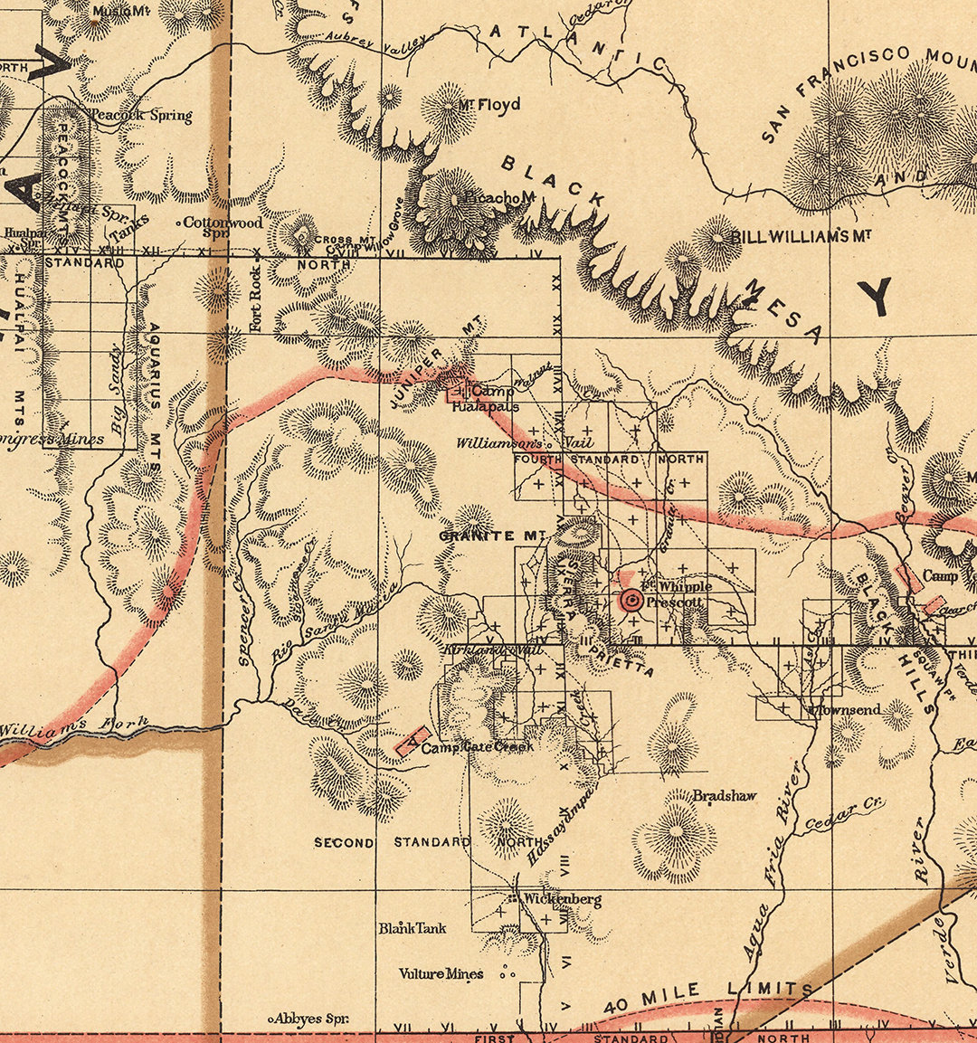 Map of Arizona 1876. Vintage Restoration Hardware Home Deco | Etsy