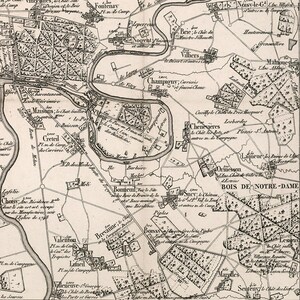 Map of Paris, France, 1832. Restoration Hardware Home Deco Style Old ...
