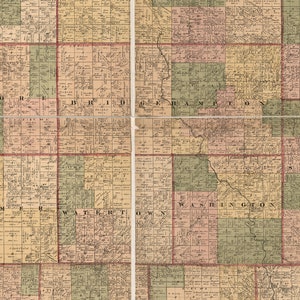 Map of Sanilac County, Michigan. 1876 Vintage Home Deco Style Old Wall ...