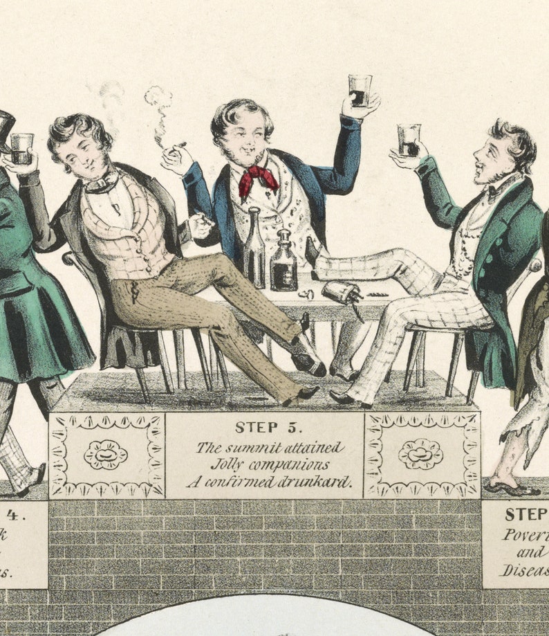 Drunkards Progress by Nathaniel Currier Print Poster. Vintage Home ...