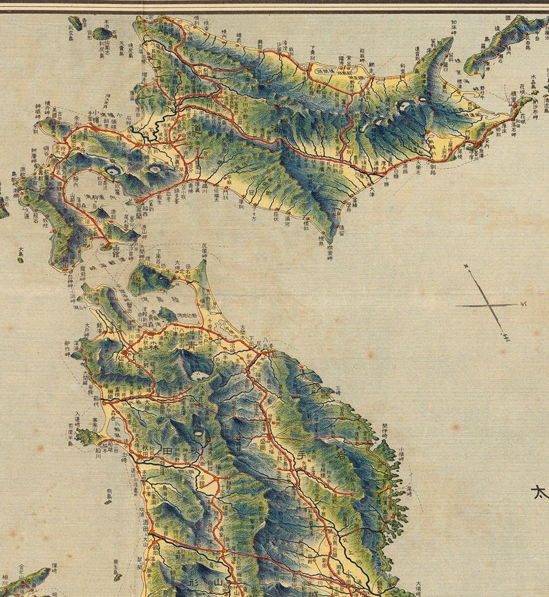 Map of Japan Korea Taiwan and Karafuto Sakhalin. Vintage - Etsy