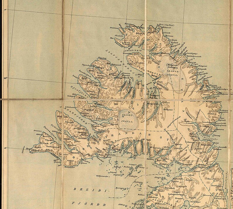 Map of Iceland - 1900. Þorvaldur Thoroddsen. Restoration Hardware Home ...