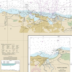 Nautical Charts of North Coast of Puerto Rico Punta Penon to Punta ...