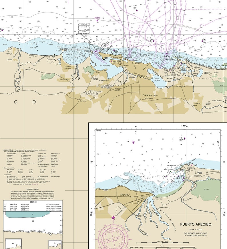 North Coast Puerto Rico Map – Punta Peñon to Punta Vacia Talega ...