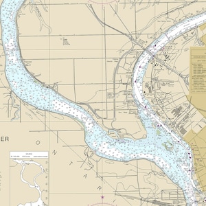 Nautical Charts of Upper Niagara River 14832. Buffalo, Grand Island ...