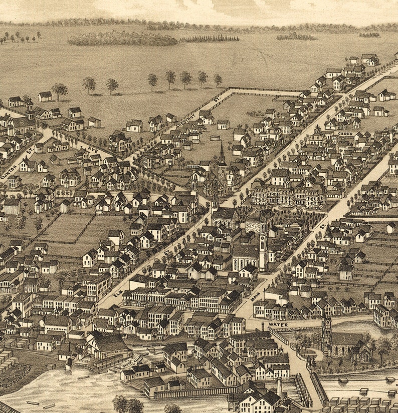 Map of Potsdam, St. Lawrence Co. New York, N.Y. 1885 Vintage ...