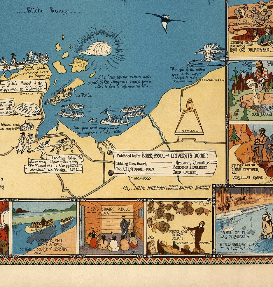 Map of the Arrowhead Minnesota 1935. Restoration Hardware | Etsy