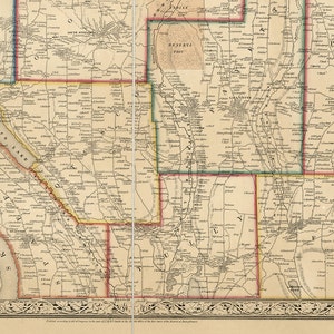 Map of Onondaga County, New York, NY. 1852. Vintage Restoration ...