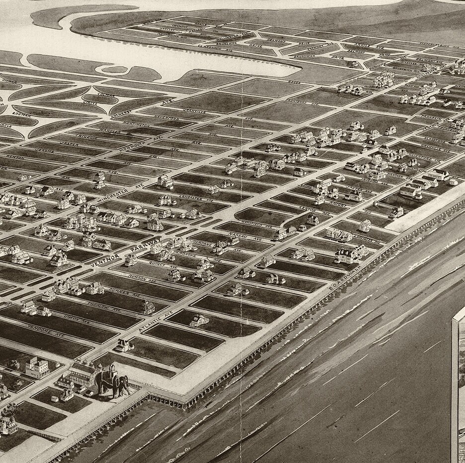 Map of Margate City, Atlantic Co., New Jersey 1925. Vintage Restoration ...