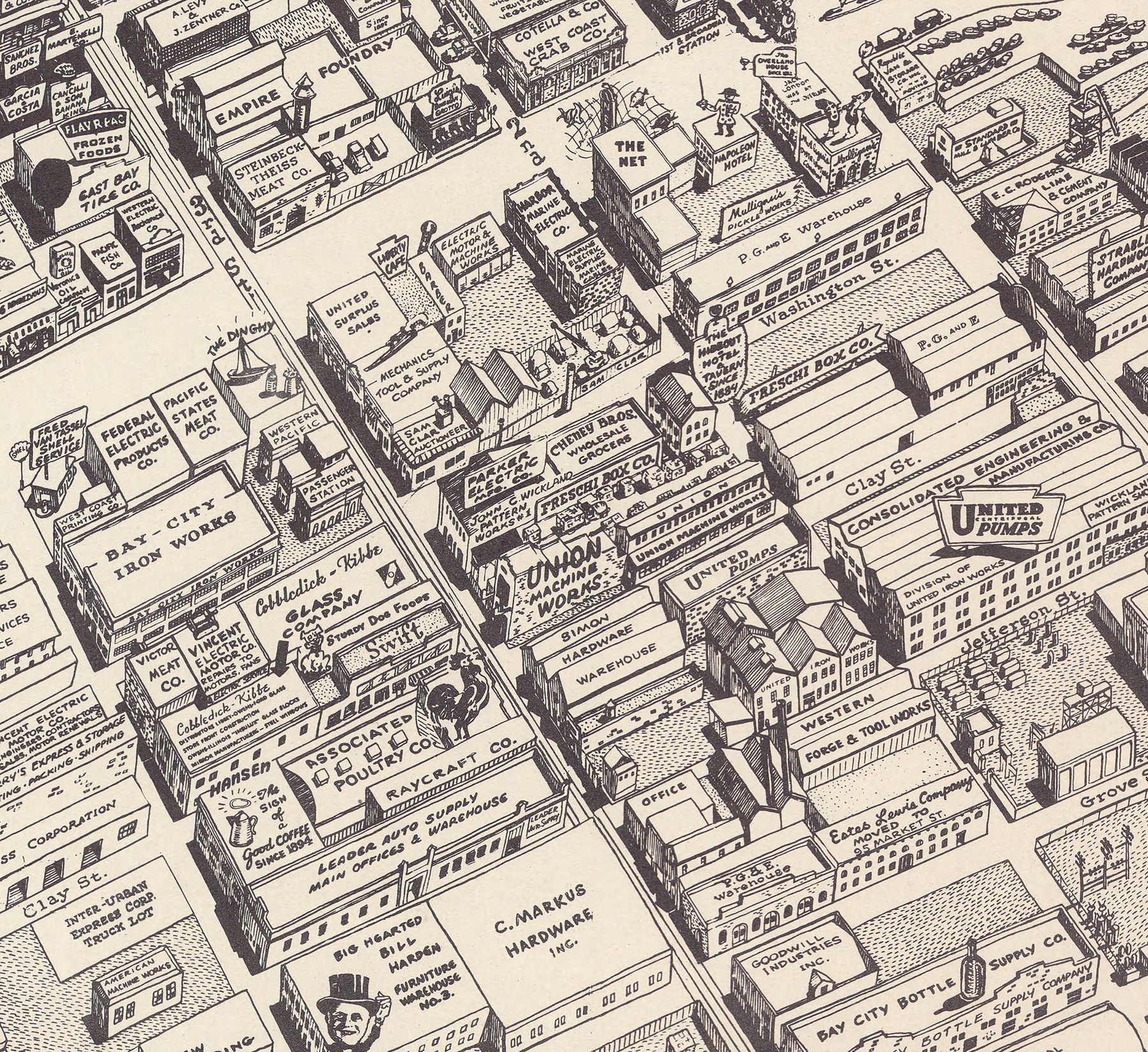 Map of Jack London District, Oakland, Alameda County, California CA ...