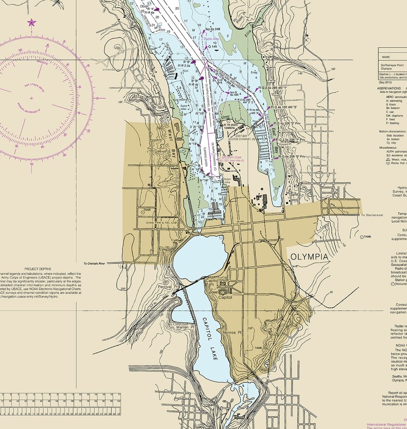 Olympia Harbor & Budd Inlet Map – NOAA Nautical Chart 18456 ...