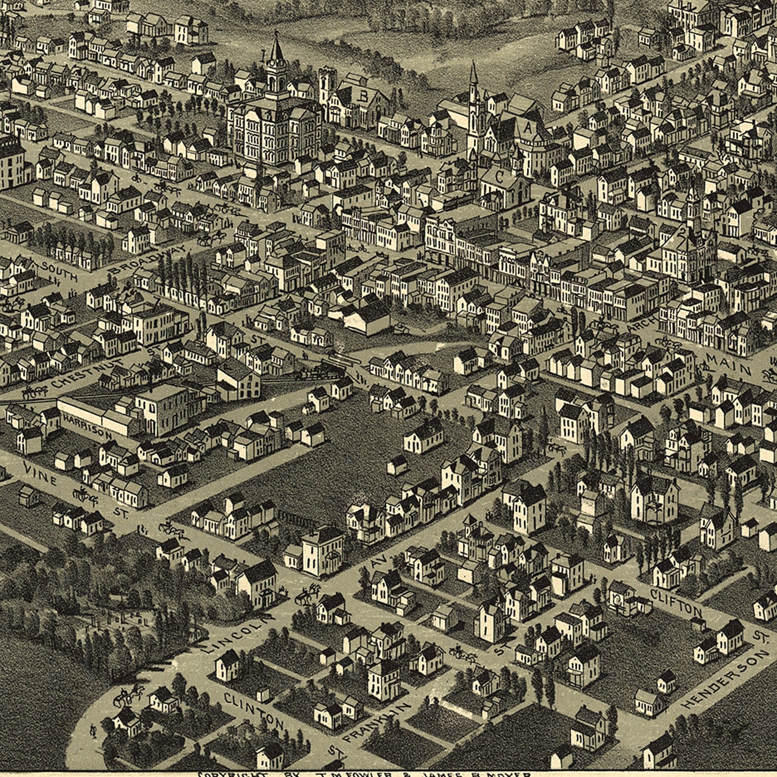 Map of Barnesville Ohio Belmont County Ohio OH 1899. - Etsy