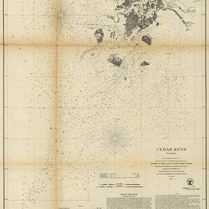 Nautical Charts of Cedar Keys, Florida, Florida, FL 1861. USCS ...