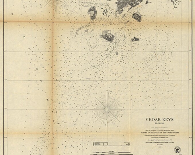 1996 Nautical Chart Map of Cedar Keys Florida Gulf of Mexico - Etsy Canada