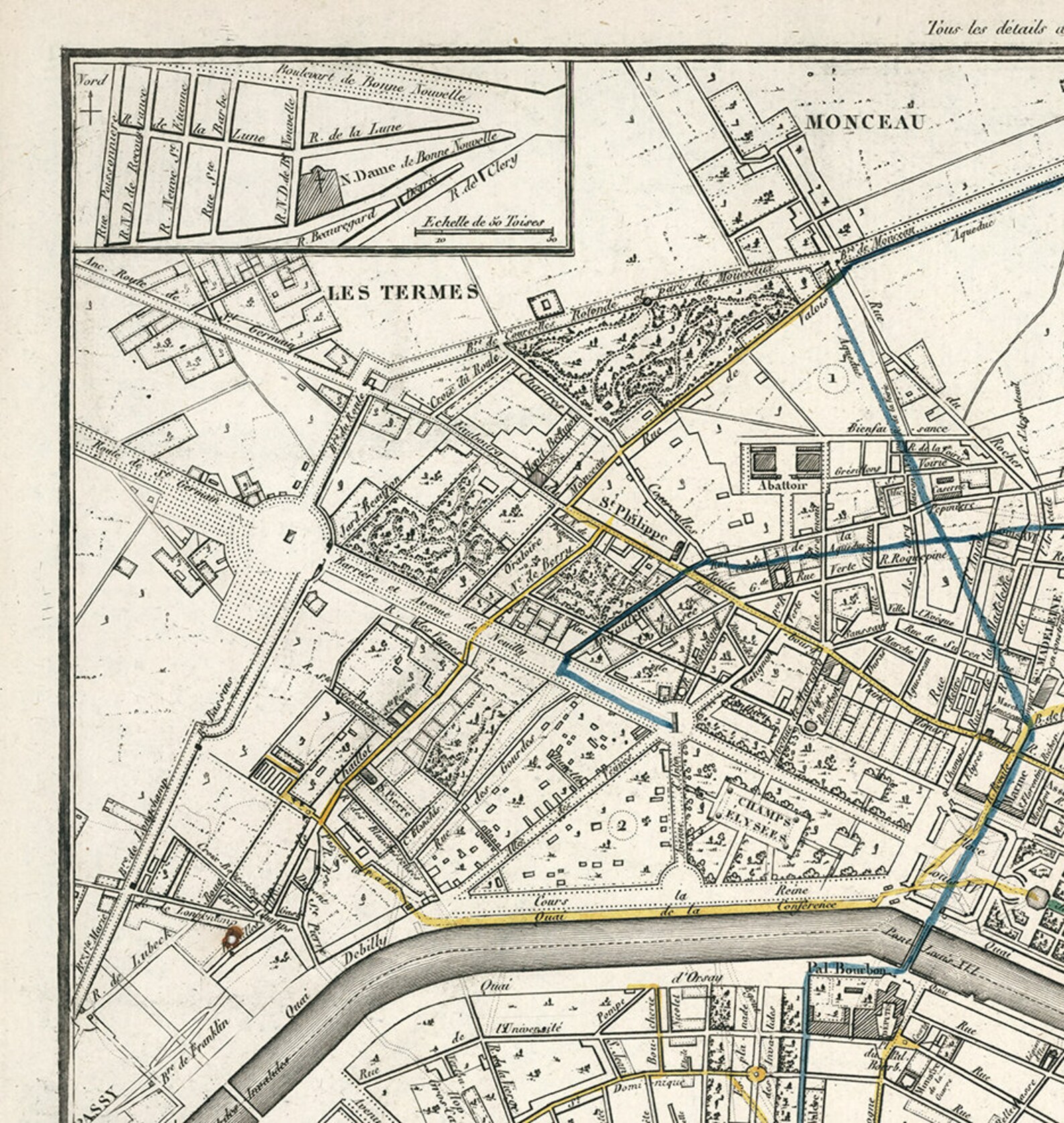 Map of Paris France 1820. Restoration Hardware Home Deco | Etsy