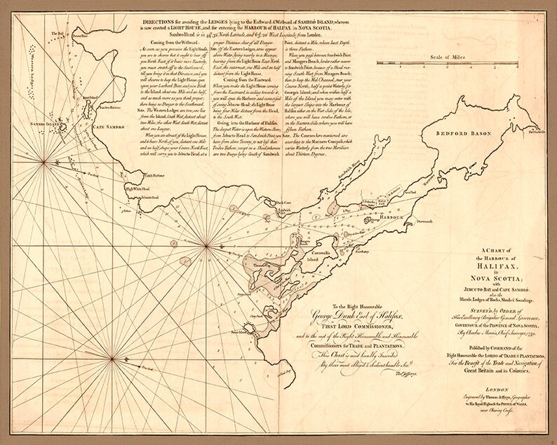 Chart of the Harbour of Halifax, in Nova Scotia; With Jebucto Bay and ...