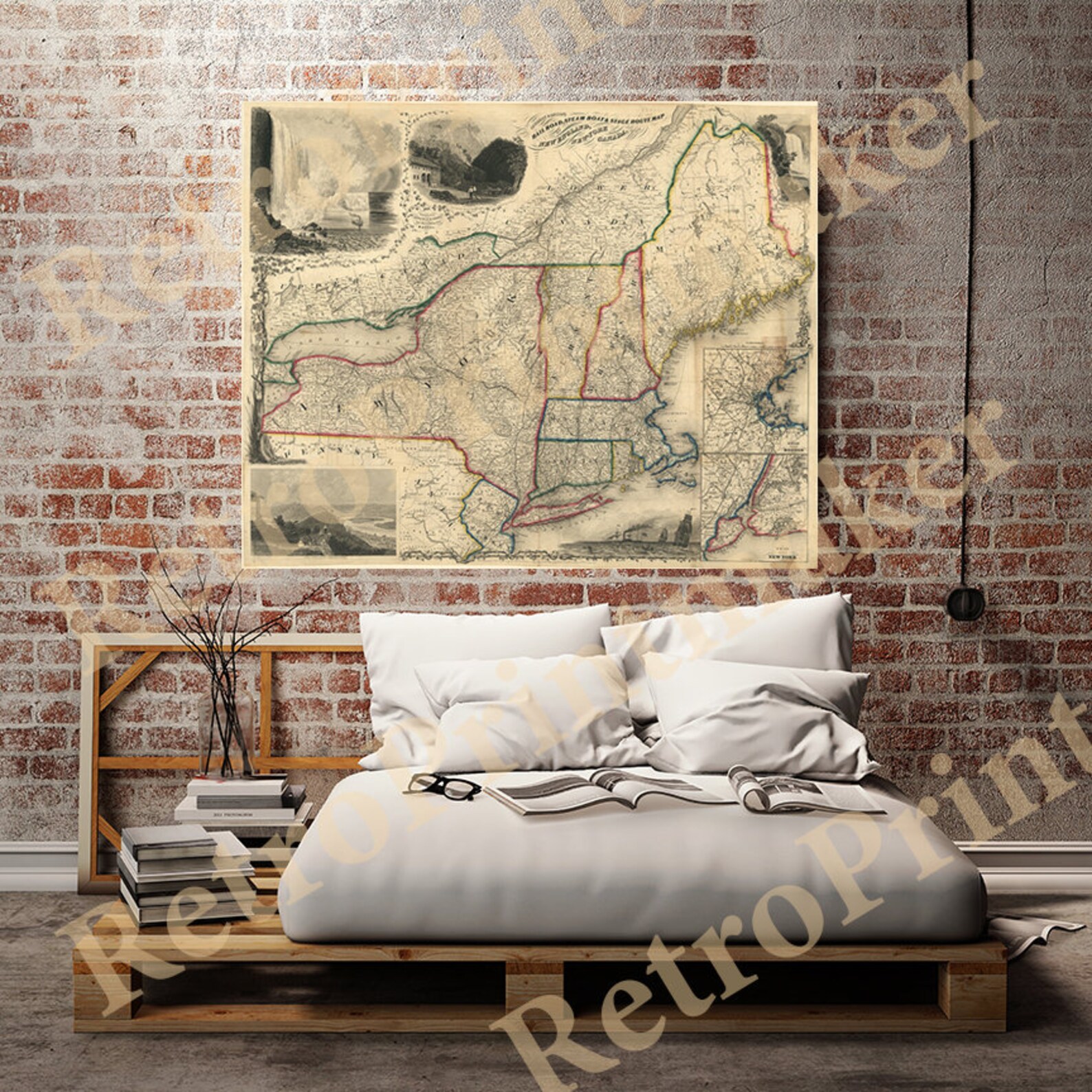 Map of Railroad, Steam Boat & Stage Route Map of New England, New-york ...