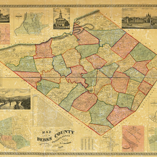 Map of Berks County - Etsy