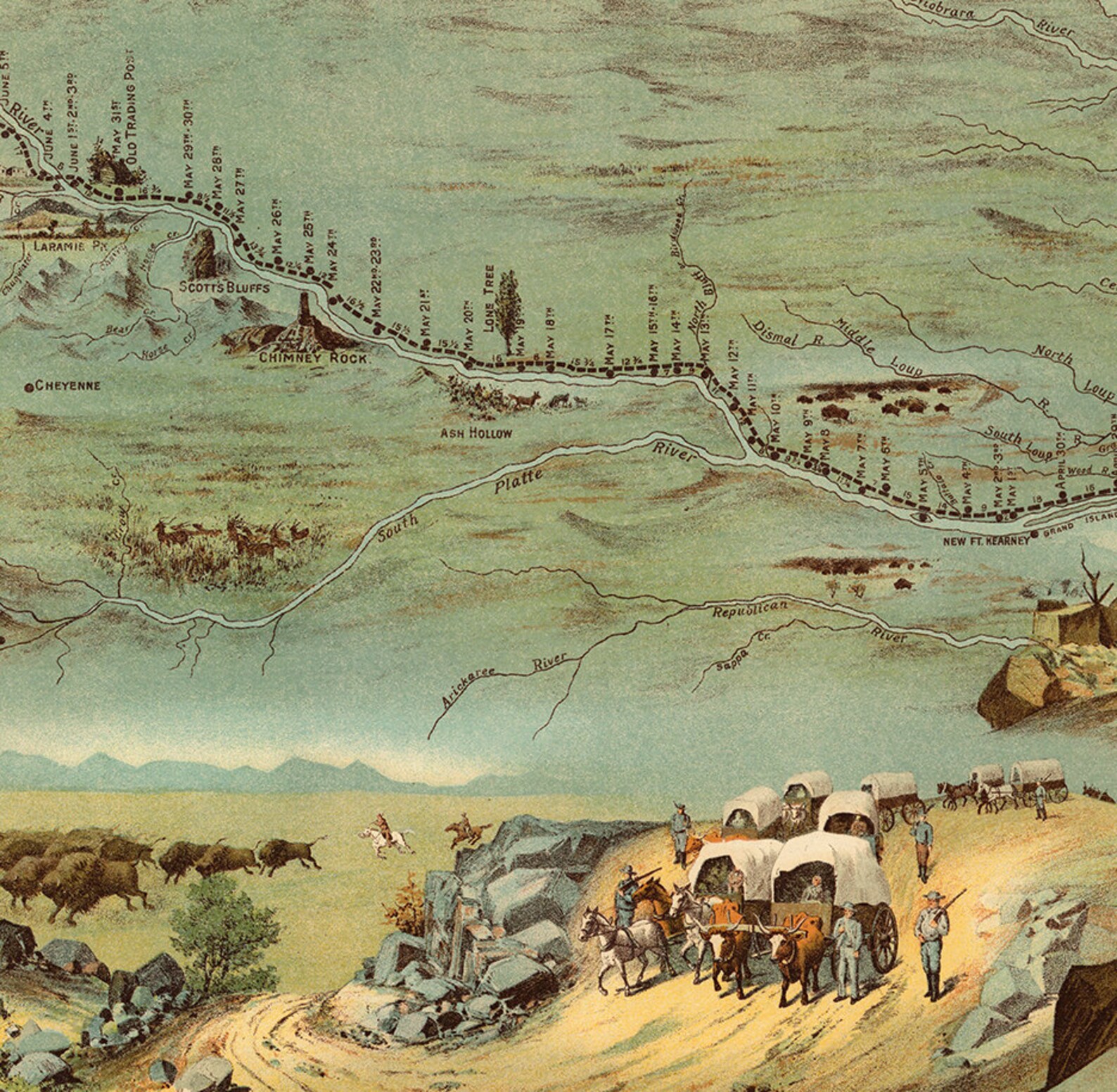 Route of the Mormon Pioneers From Nauvoo to Great Salt Lake. - Etsy