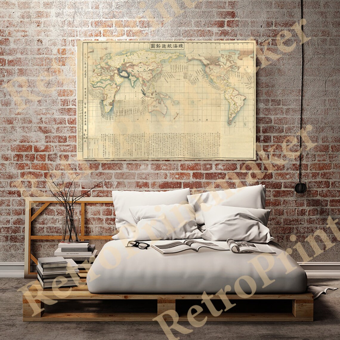 Map of the World in 1862 by Hirose in Japanese. Kankai Kōro - Etsy