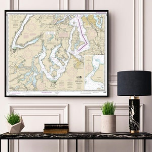 Nautical Charts of Puget Sound - Southern Part Seattle to Olympia ...