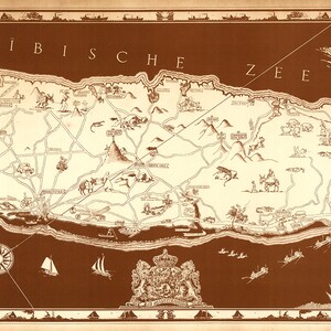 Map of Aruba. Home Deco Style Old Wall Vintage Reproduction - Etsy