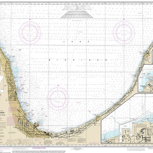 Nautical Chart of Lake Michigan, Waukegan to South Haven. Great Lake ...