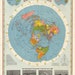 Air Age Map of the World. A Polar Projection Map Print. Vintage ...