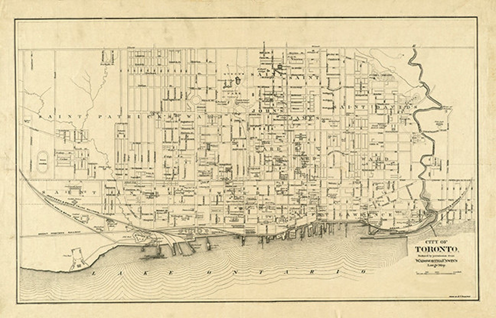Map of Toronto Ontario Canada in 1873. Restoration Hardware - Etsy