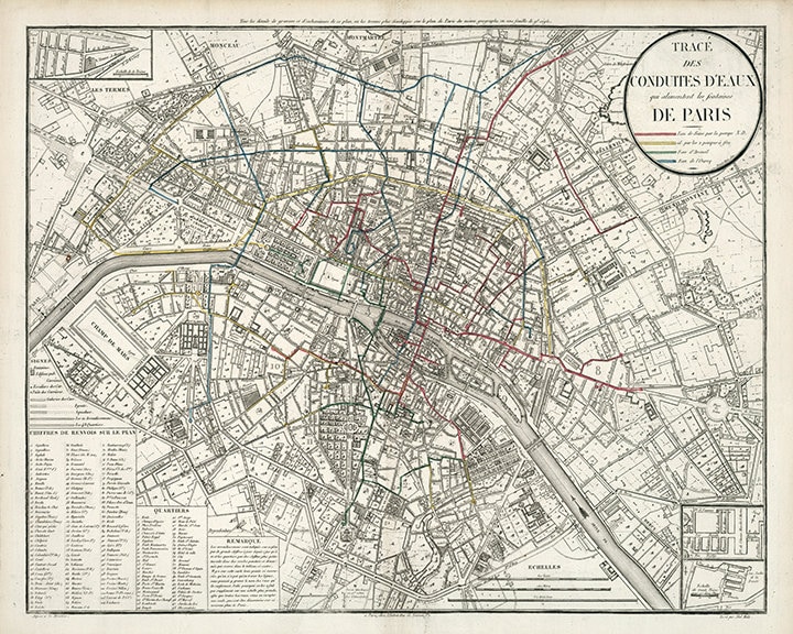 Map of Paris France 1820. Restoration Hardware Home Deco | Etsy
