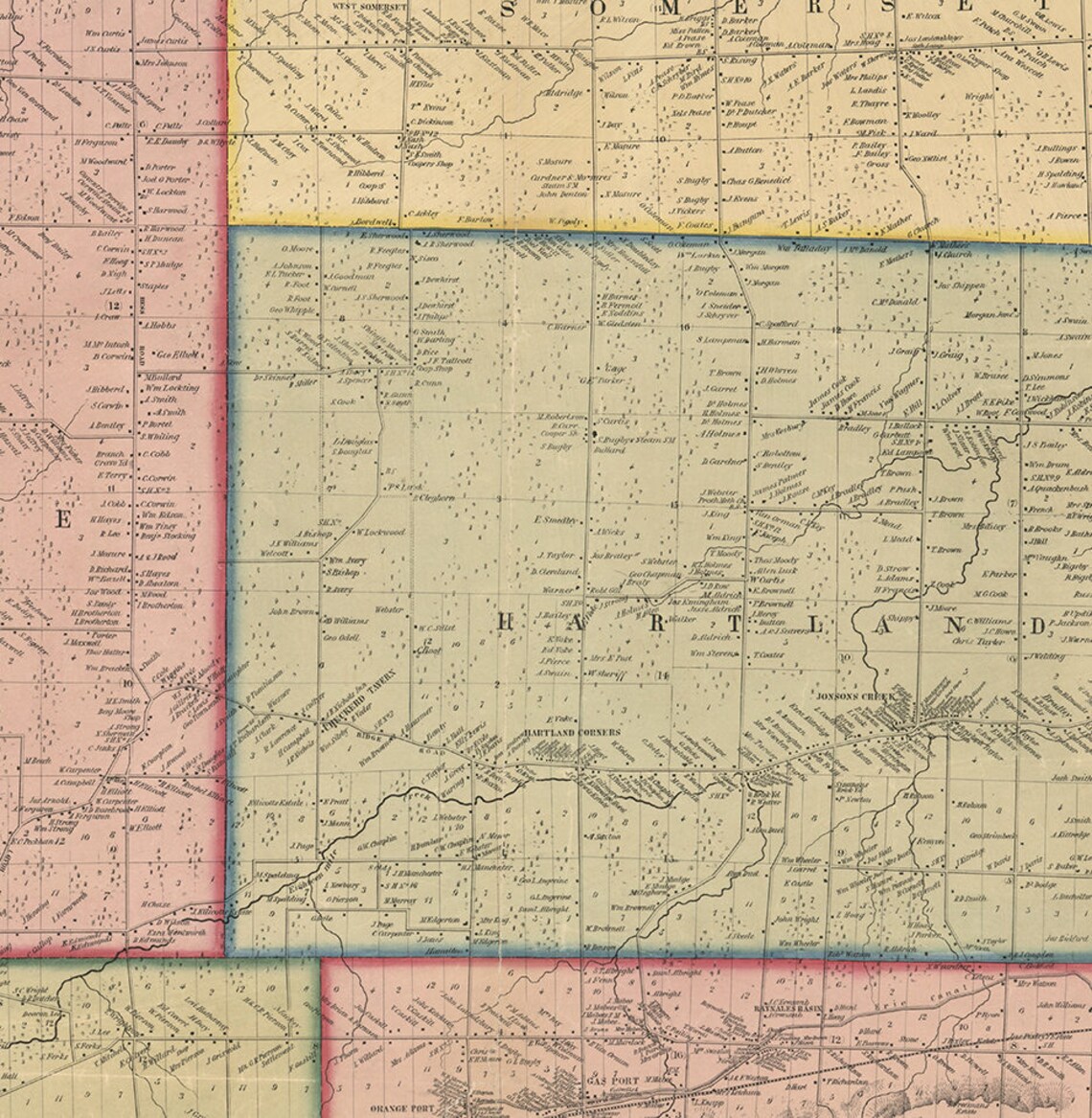 Map of Niagara County New York. N.Y. 1852. Vintage - Etsy