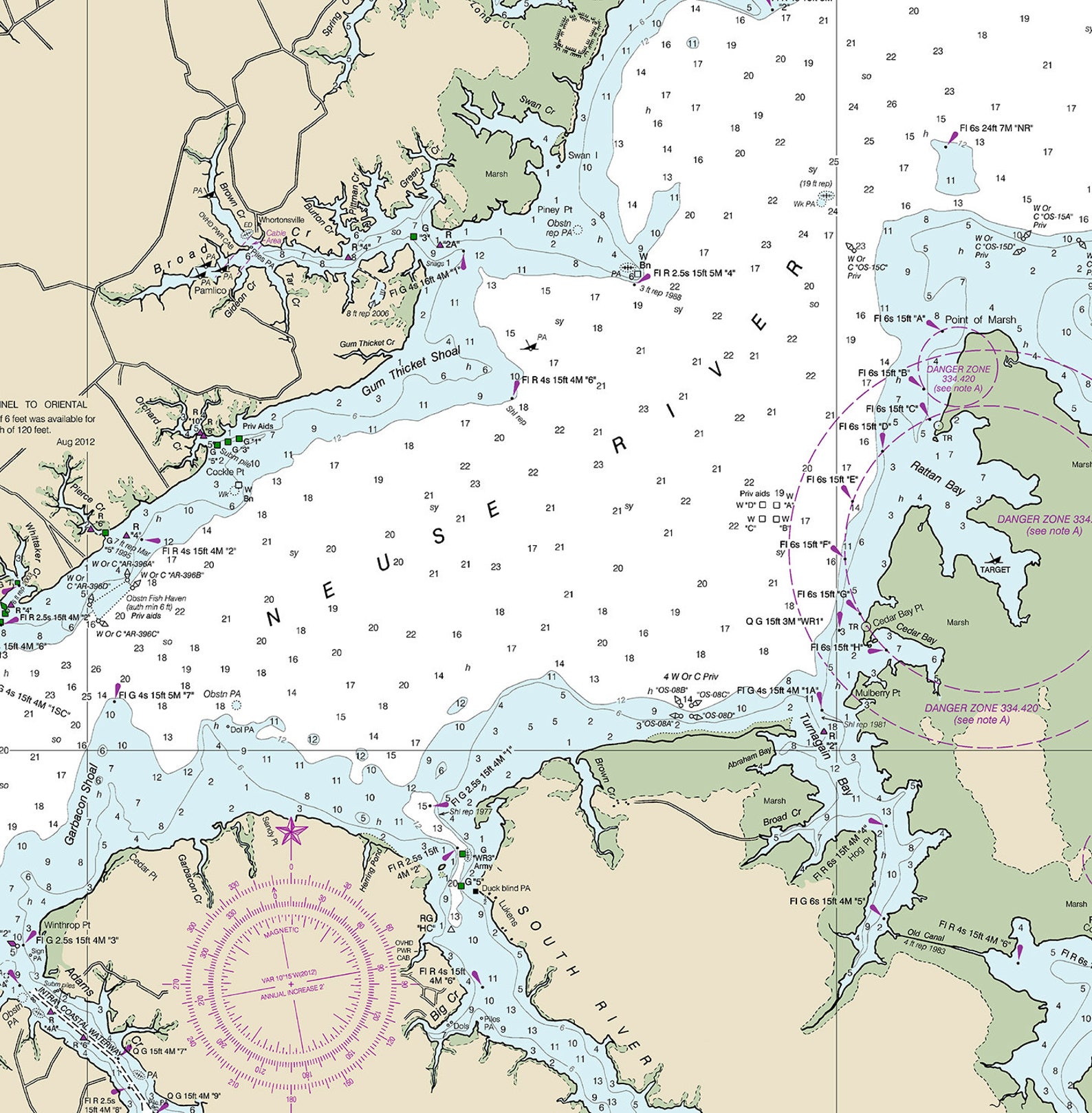 Nautical Chart of Pamlico Sound Western North Carolina. NOAA - Etsy