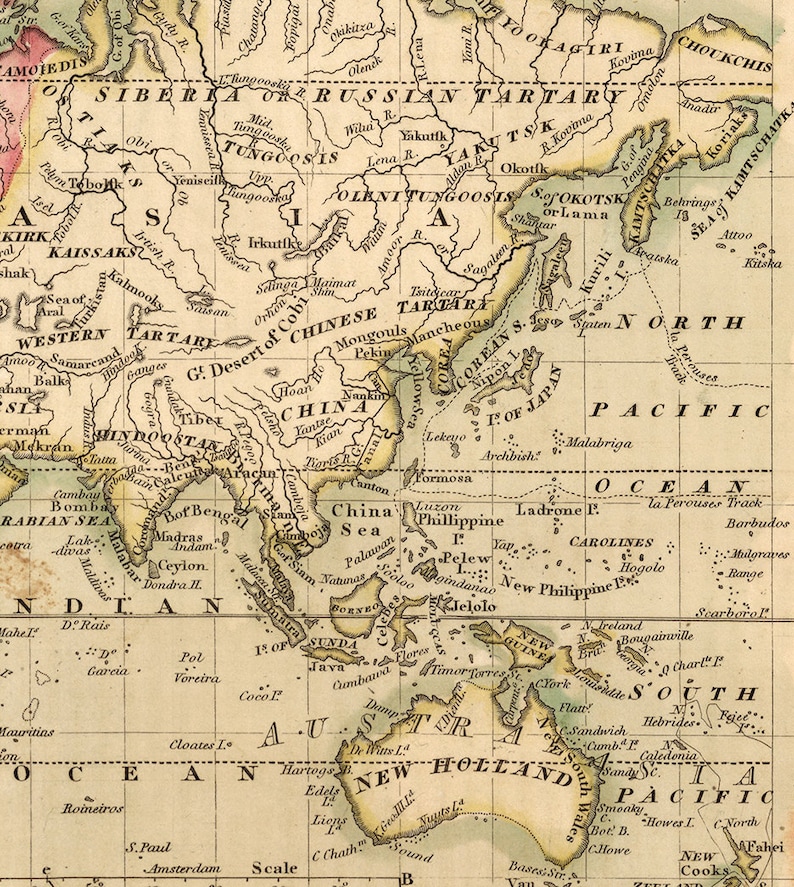 Map of the World. on Mercator's Projection 1814. Vintage - Etsy