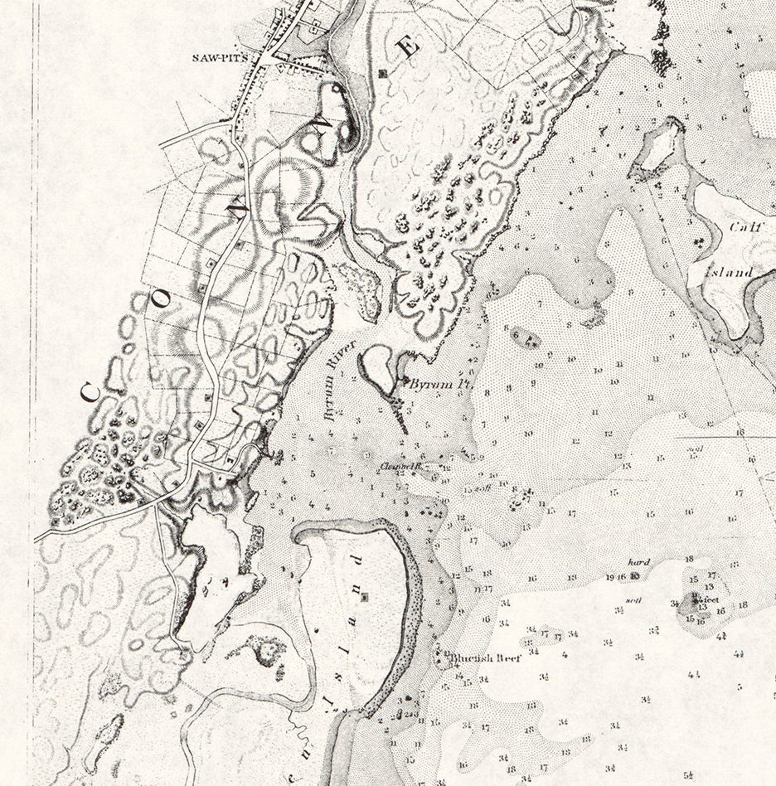 Map of Harbors of Captain's Island East and Captain's - Etsy