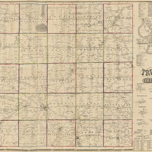 Map of Trumbull County, Ohio. Vintage Home Deco Style Old Wall ...